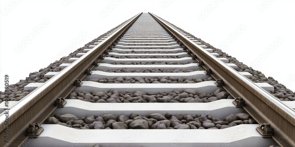 Straight railway tracks leading into the distance, symbolizing ...