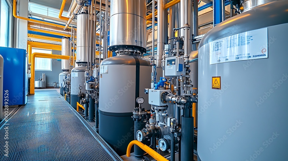 An image showcasing a chemical dosing station with large tanks and ...