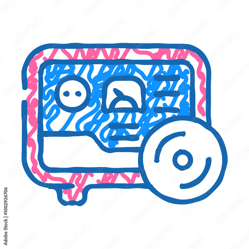 gas meter fuel indicator doodle icon sketch vector. gas meter fuel ...