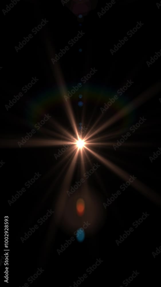 A bright spikeball light source creating a starbust effect with ...