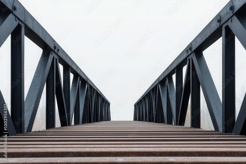 Truss bridge construction with triangular frameworks for strength over ...