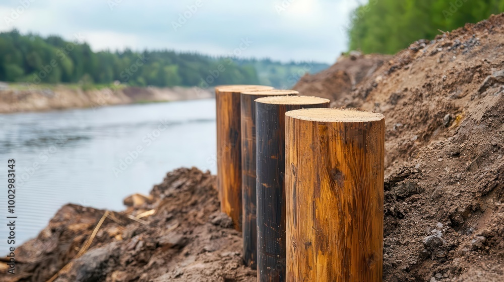 Cofferdam used to create a dry work area during dam construction, dam ...