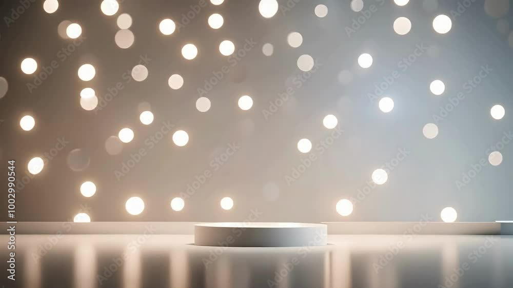 Abstract glowing blue light effect with a round podium. dark background ...