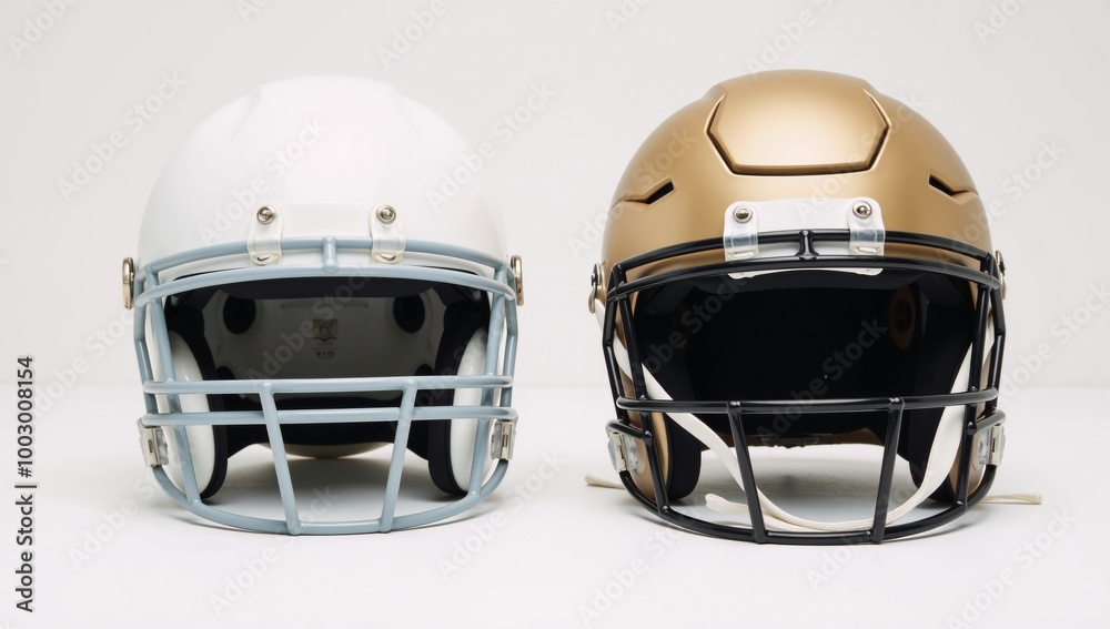 Mockup displaying both a white safety helmet and a football helmet from ...