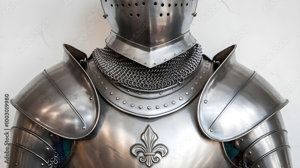 Medieval Knight Armor Chest Plate with Chainmail and Fleur de lis ...