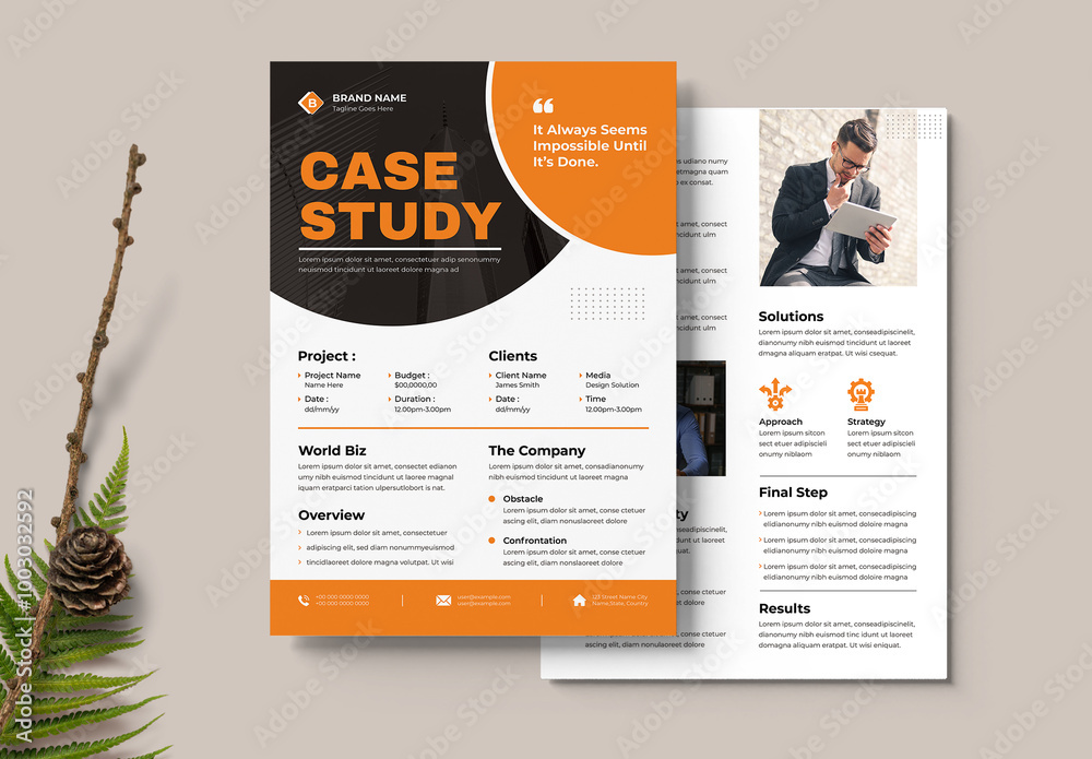 Business Case Study Layout Stock Template | Adobe Stock