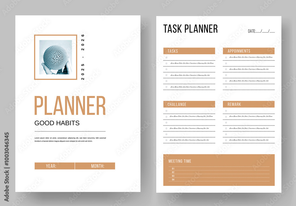 Planner Template Design Layout Stock Template | Adobe Stock