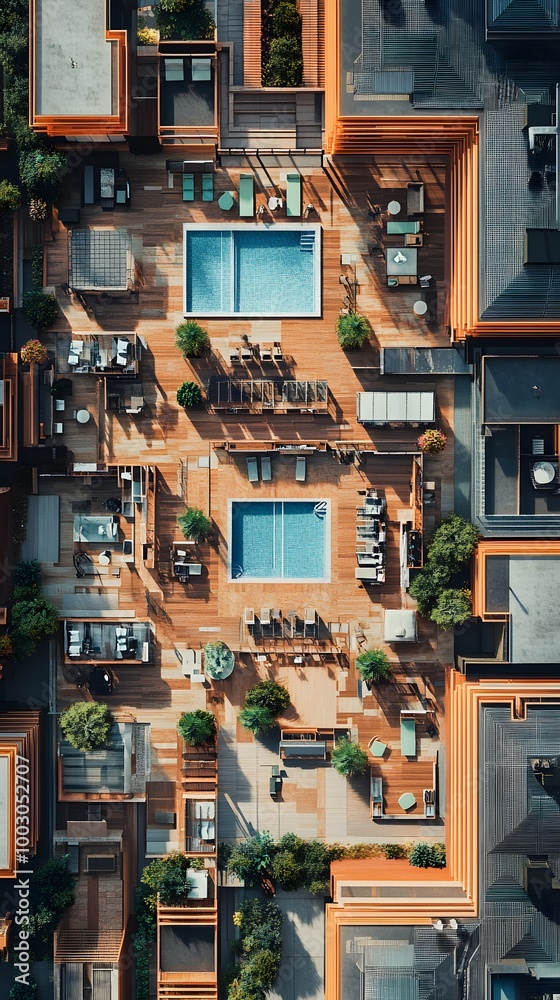 Architectural floor plan of a mixed use building, combining residential ...