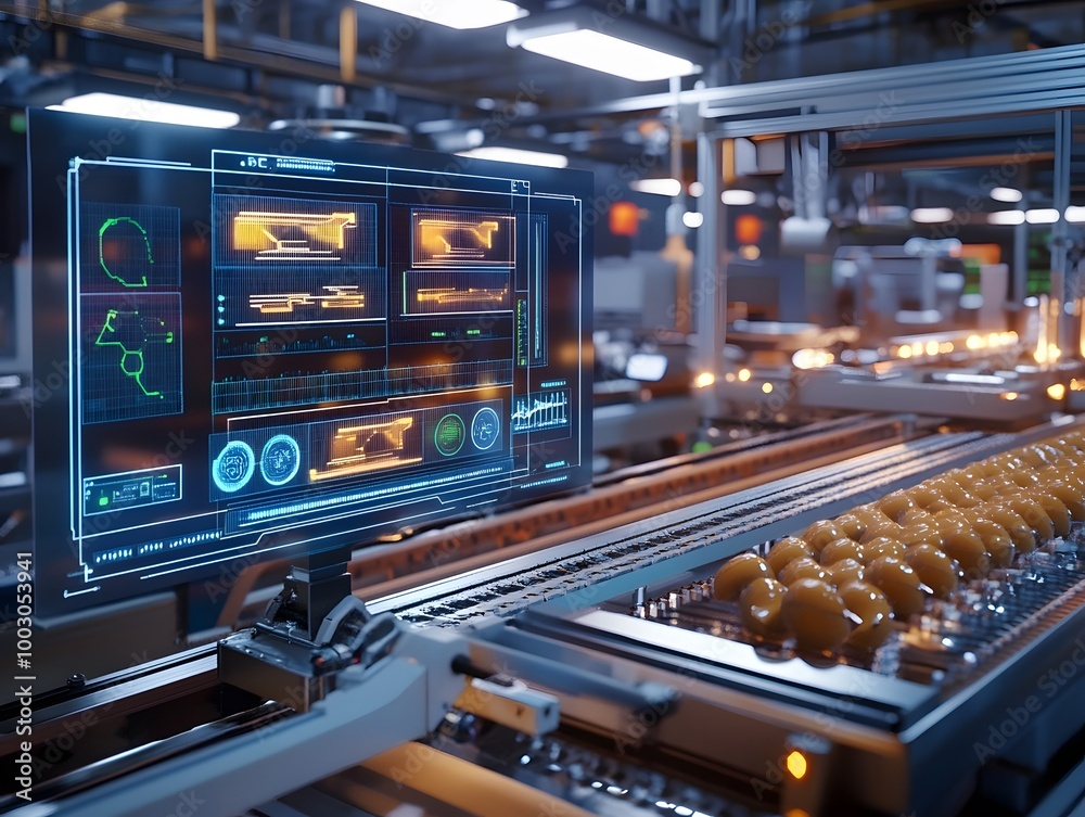 AI system performing a visual quality inspection on a production line ...