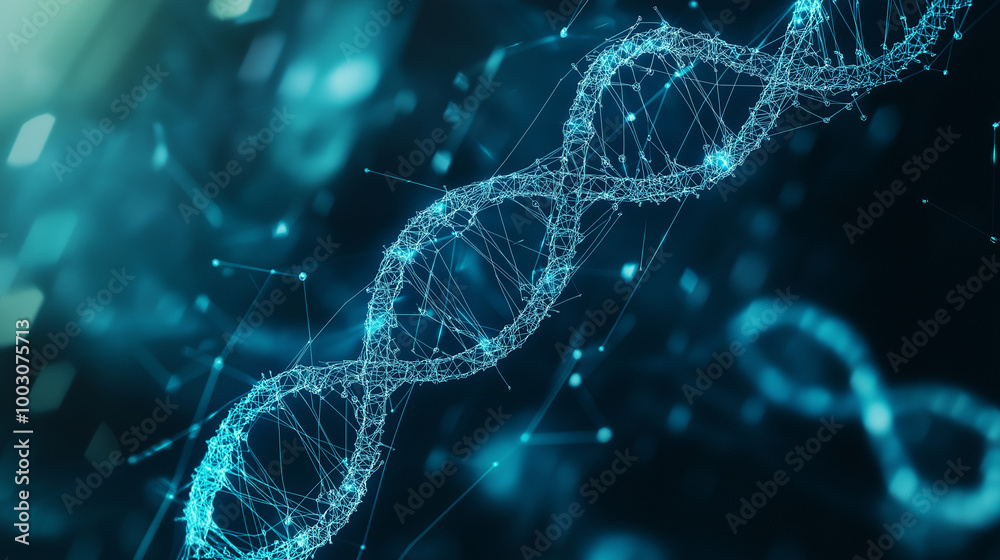 Futuristic Digital DNA Strand Connected in a Virtual Interface ...
