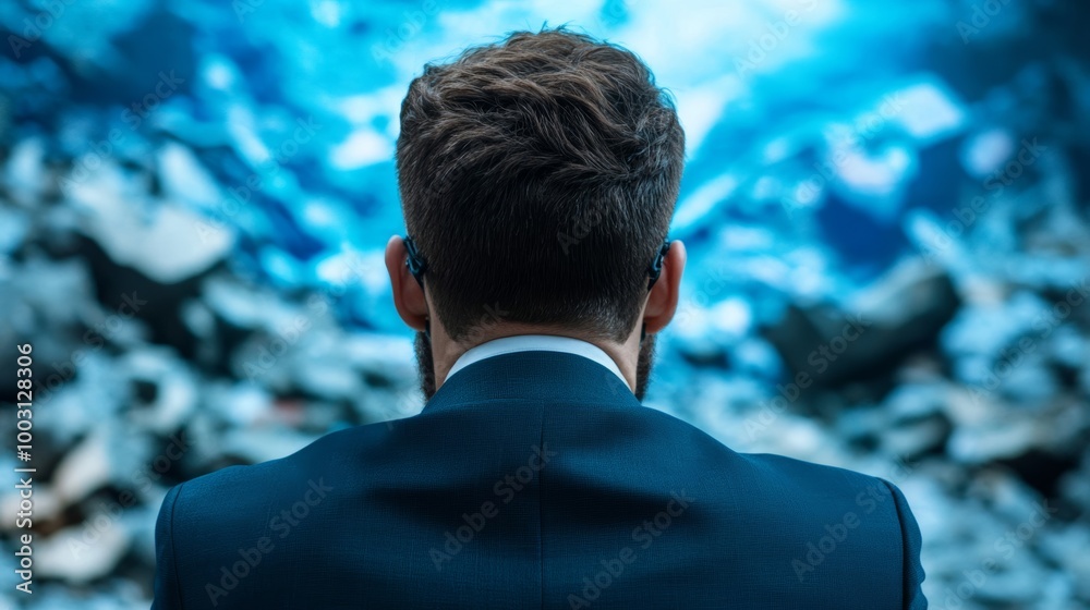 Seismologist monitoring earthquake data on screens showing tremor ...