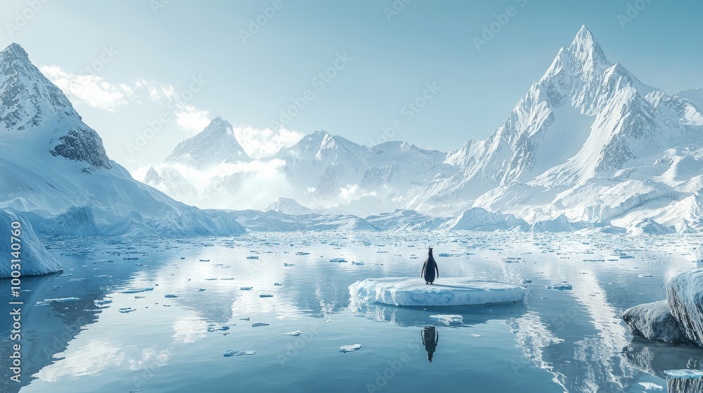Observation of an Antarctic glacier melting into a puddle of water with ...