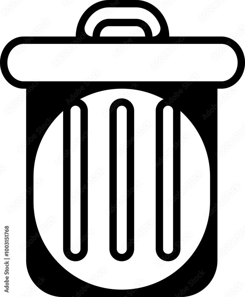 Trash bin Garbage icon in flat line. vector for apps or web trash ...