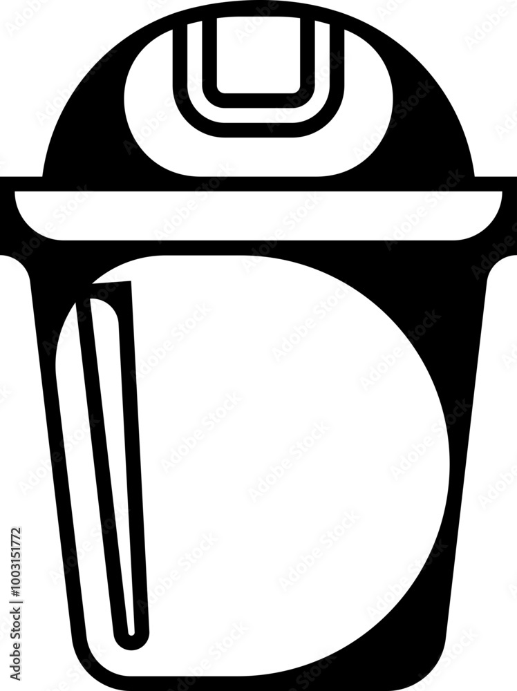 Trash bin Garbage icon in flat line. vector for apps or web trash ...