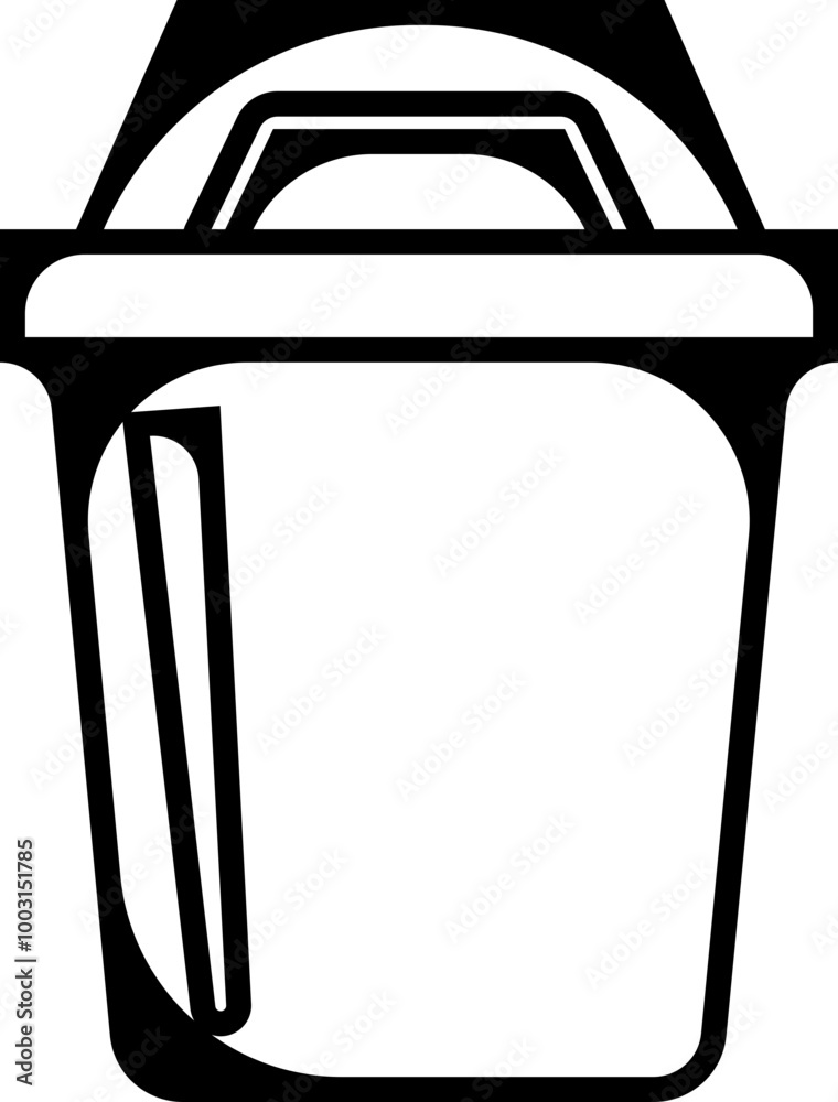 Trash bin Garbage icon in flat line. vector for apps or web trash ...