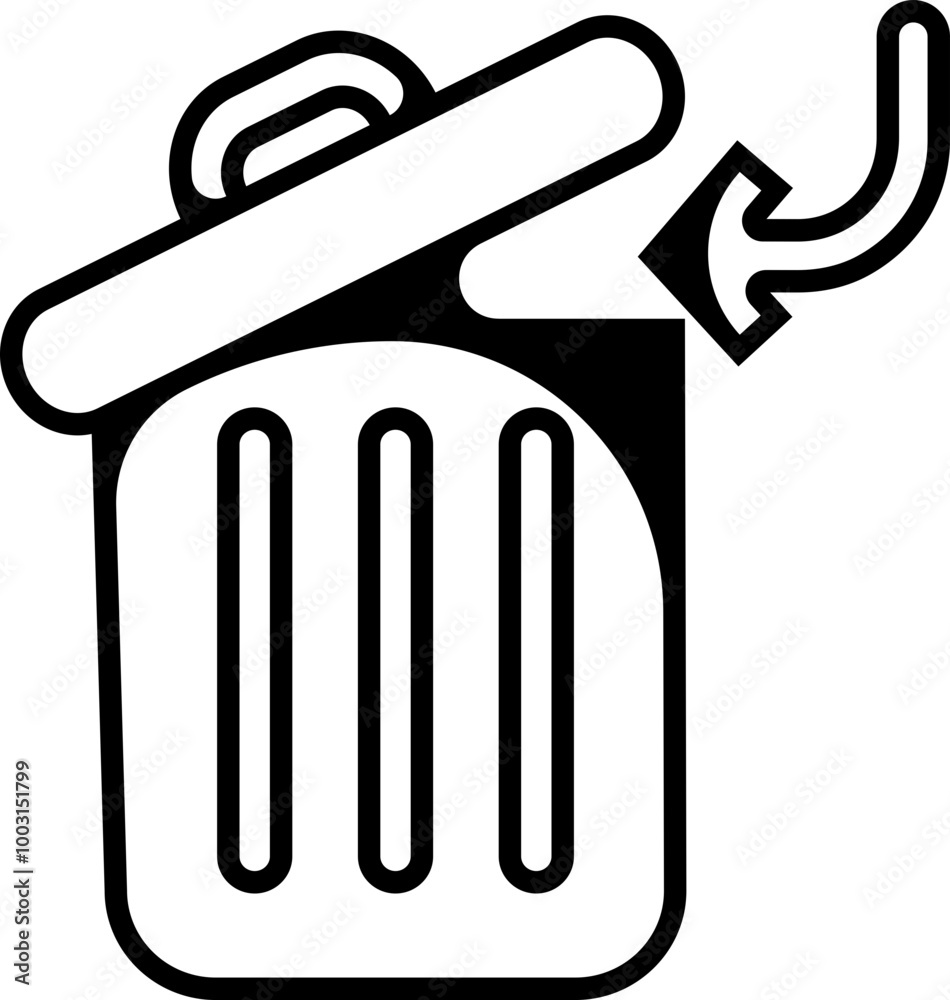 Trash bin Garbage icon in flat line. vector for apps or web trash ...