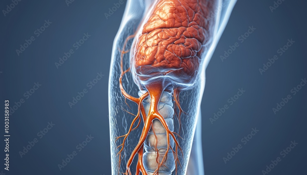 A medical diagram of a leg with varicose veins, showing the difference ...