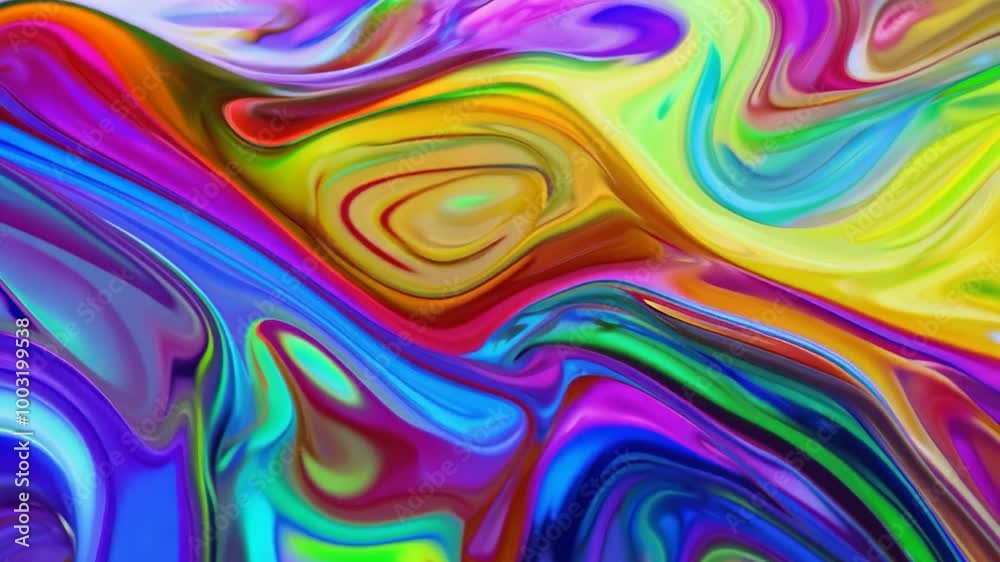 Swirling vibrant colors blend together, creating a mesmerizing display ...