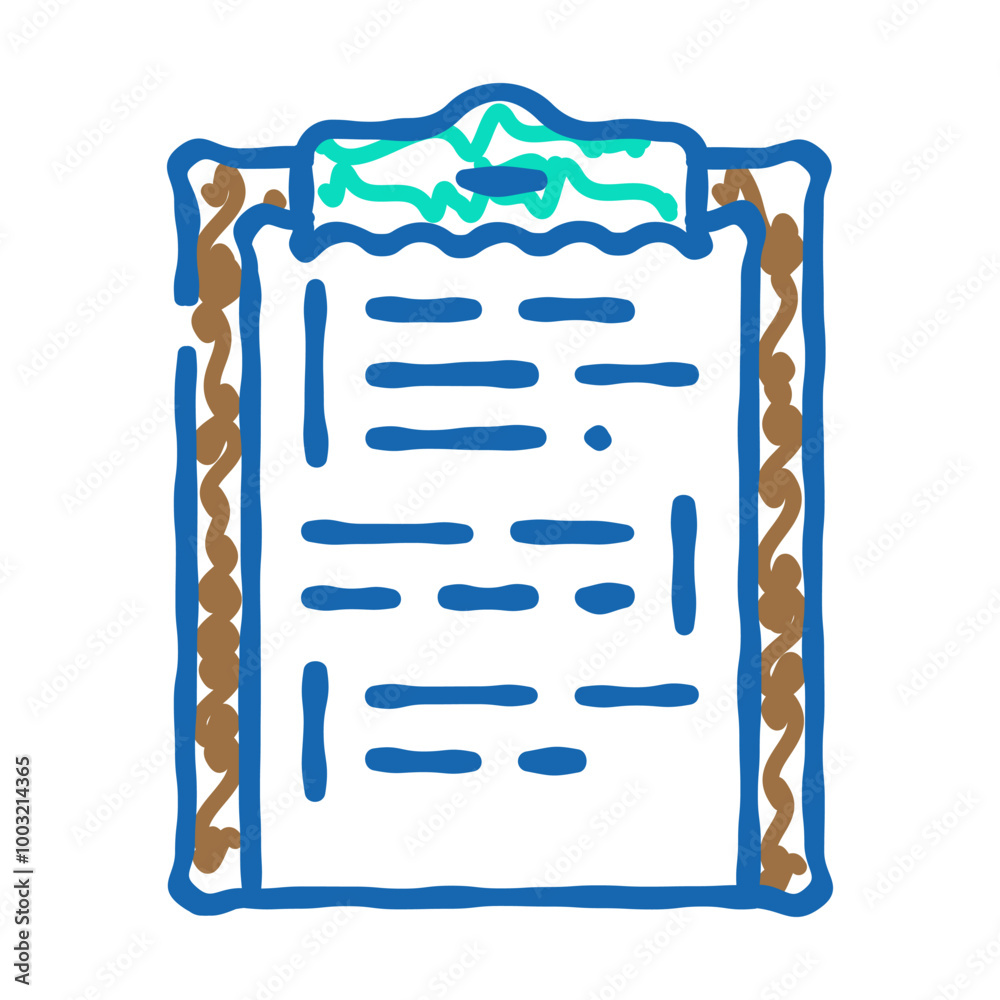 scenario movie doodle icon sketch vector. scenario movie sign. isolated ...