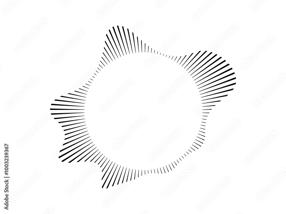 Vetor de Round shaped sound wave for audio music . Sound line, radial ...