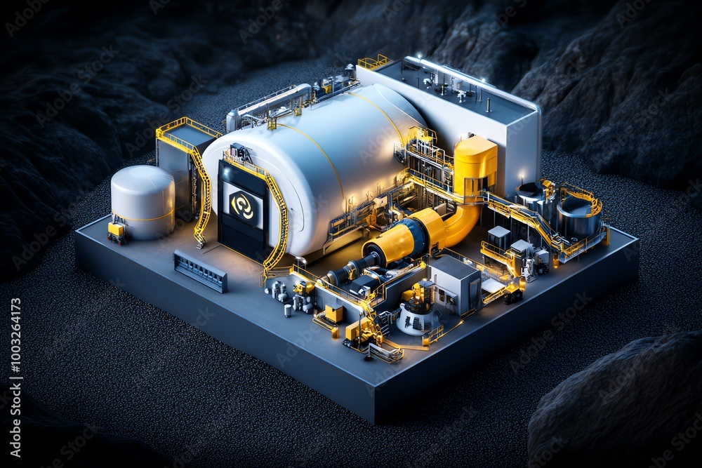 3D digital visualization of carbon capture technology, showing how CO2 ...