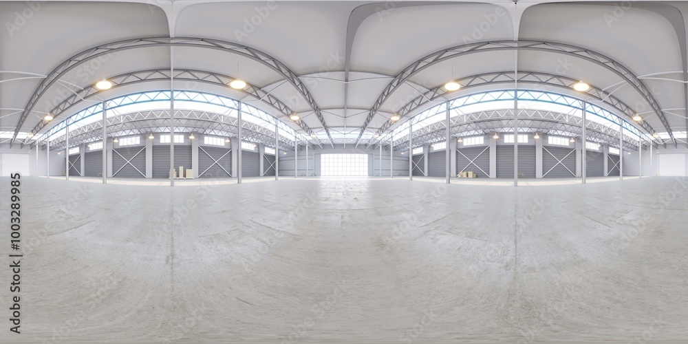 Full spherical hdri panorama 360 degrees of empty exhibition space ...