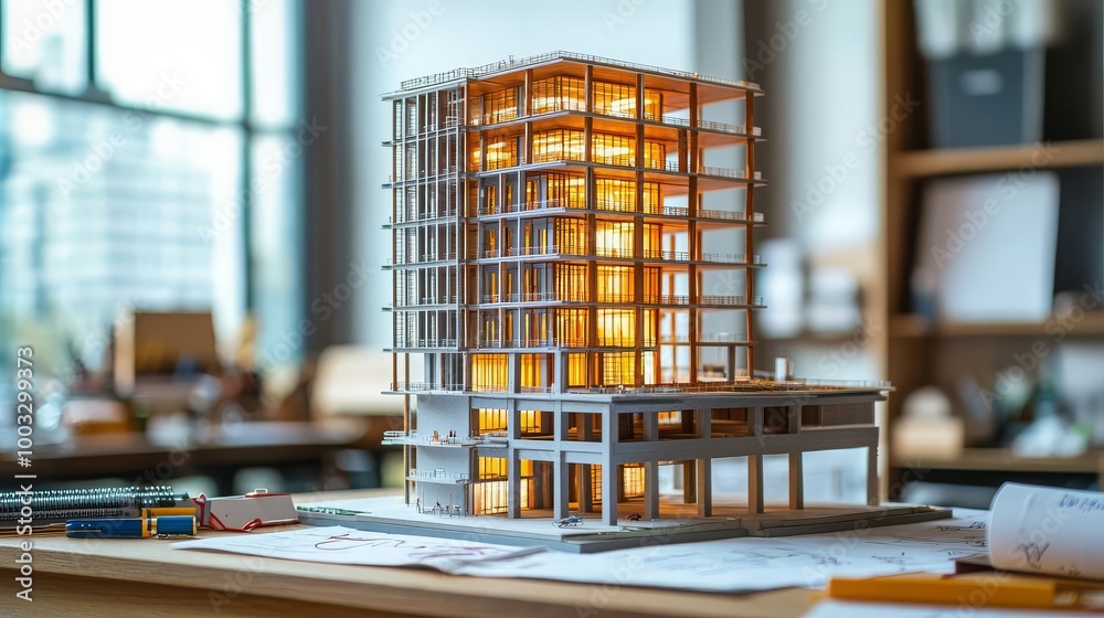 Structural Engineer Scale Model of a Building A miniature model of a ...