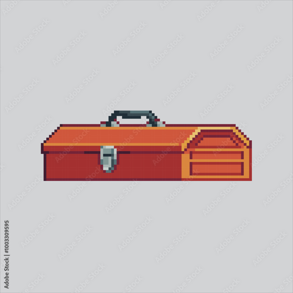 Pixel art illustration Toolbox. Pixelated Mechanic Box. Mechanic ...