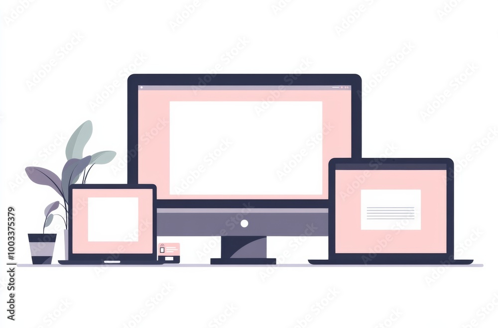 Colorful web design page displayed across multiple devices, showcasing ...