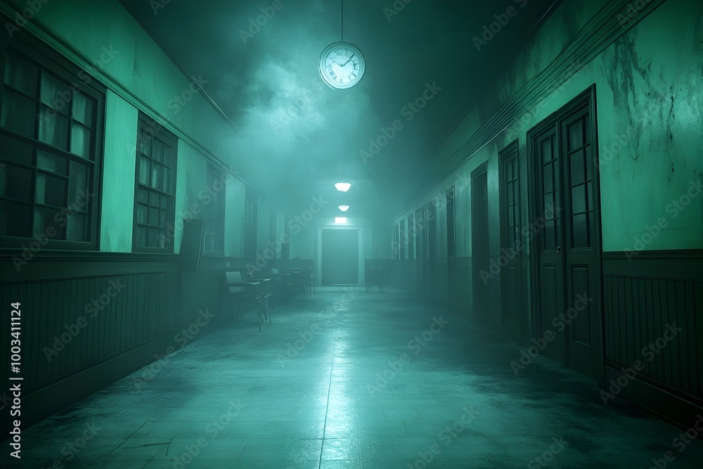 Spooky Halloween party in an abandoned school with mischievous students ...