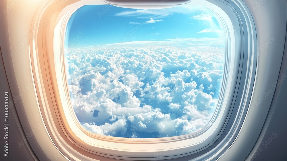 Airplane window template showcasing both the inside seat and the ...