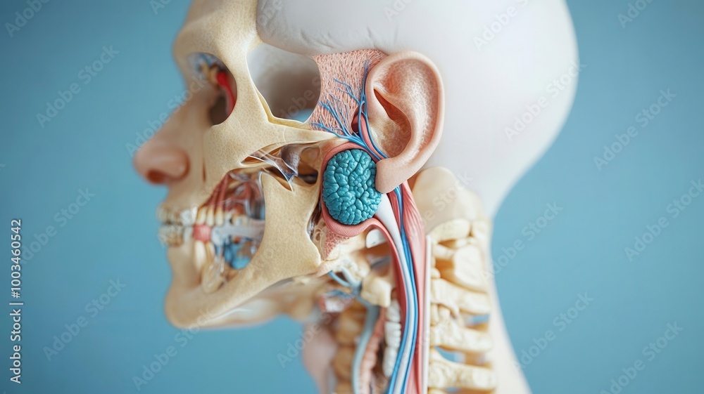 Detailed anatomy of eustachian tube showing blockage, Eustachian tube ...