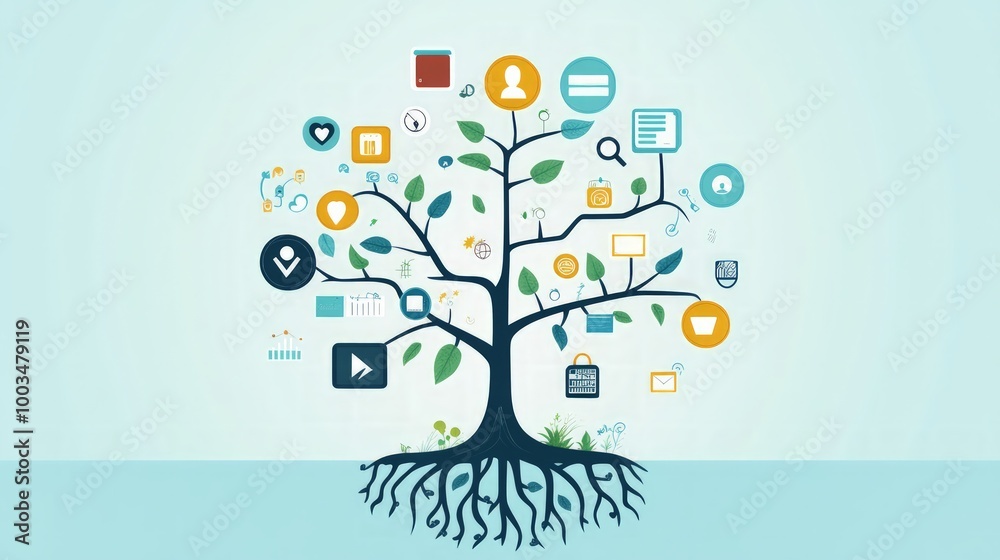 Growth Strategies Tree Infographic, visually representing core values ...
