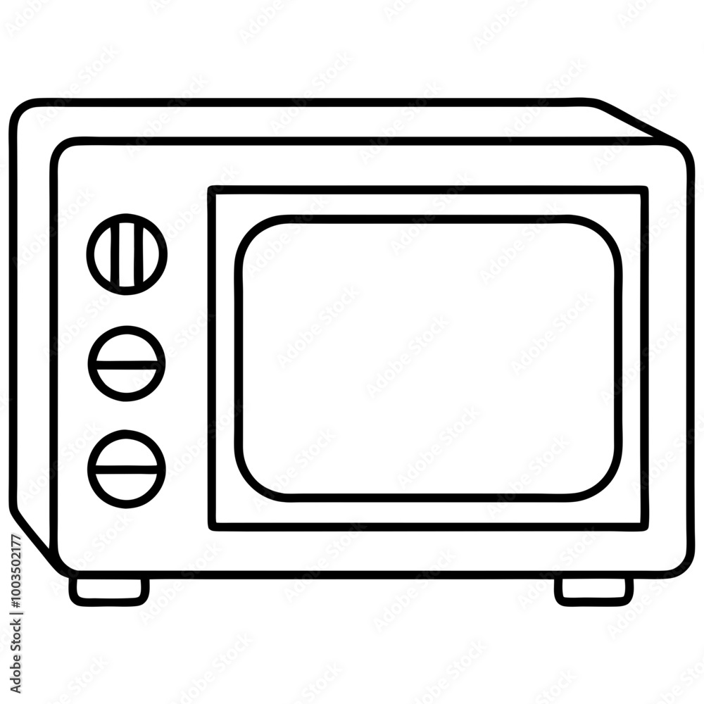 Vintage TV Outline: A simple and iconic illustration of a classic ...