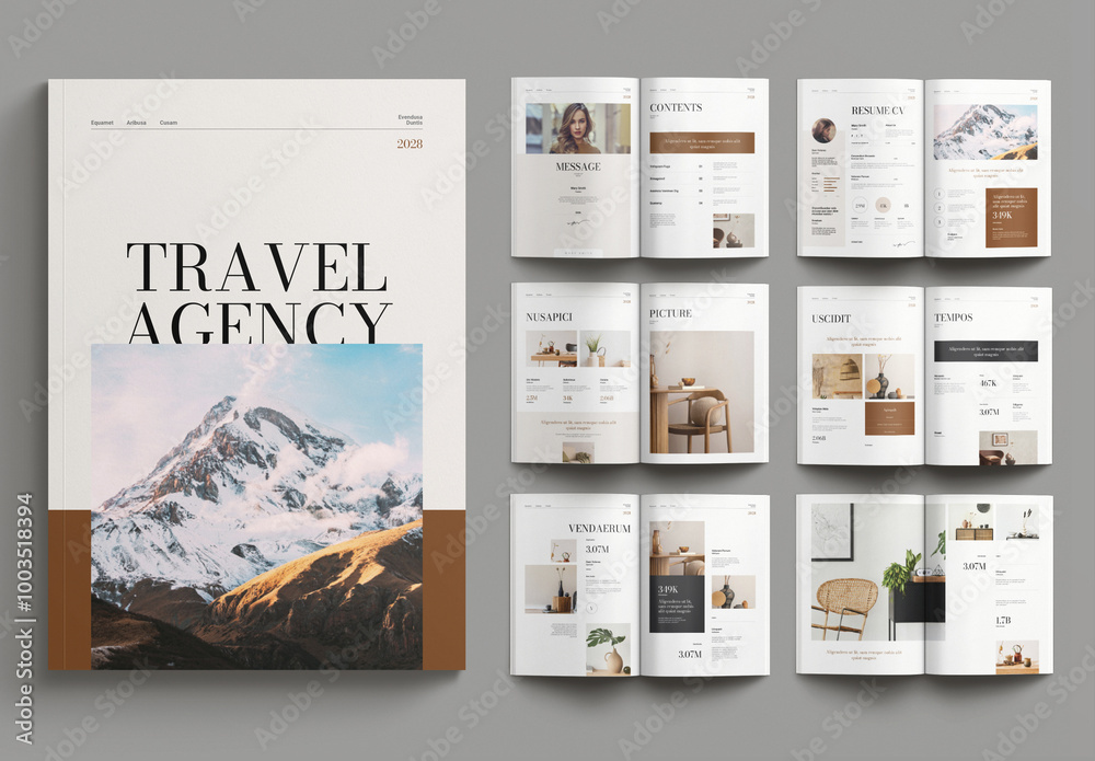 Travel Agency Magazine Templates Stock Template | Adobe Stock