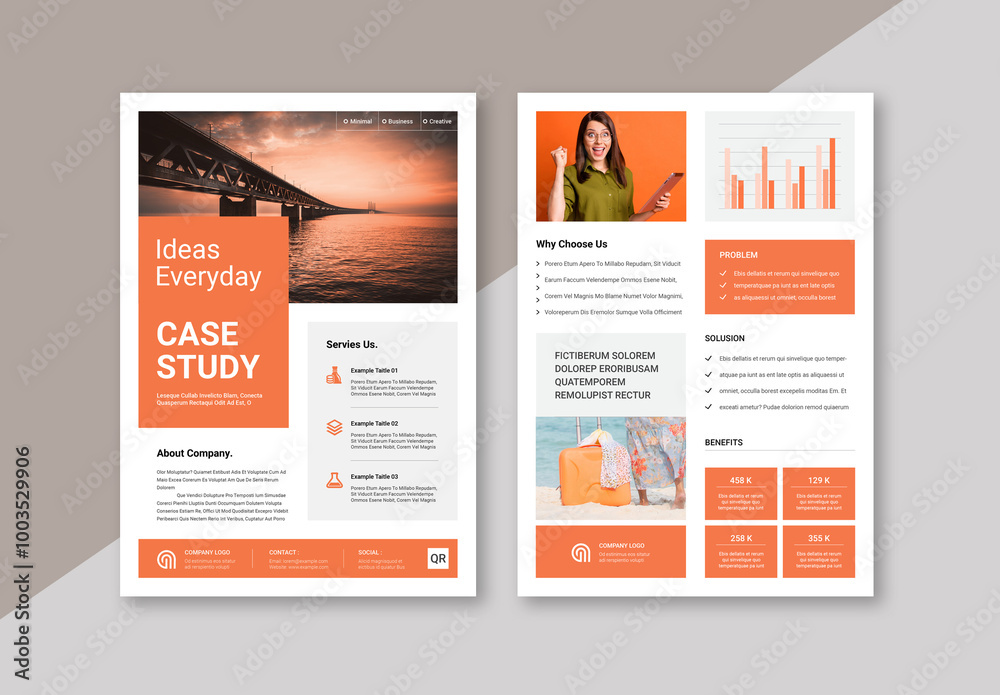 Case Study Flyer Layout Stock Template | Adobe Stock