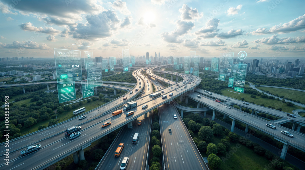 an_overhead_view_of_a_futuristic_highway_interchange_showcasing_a ...