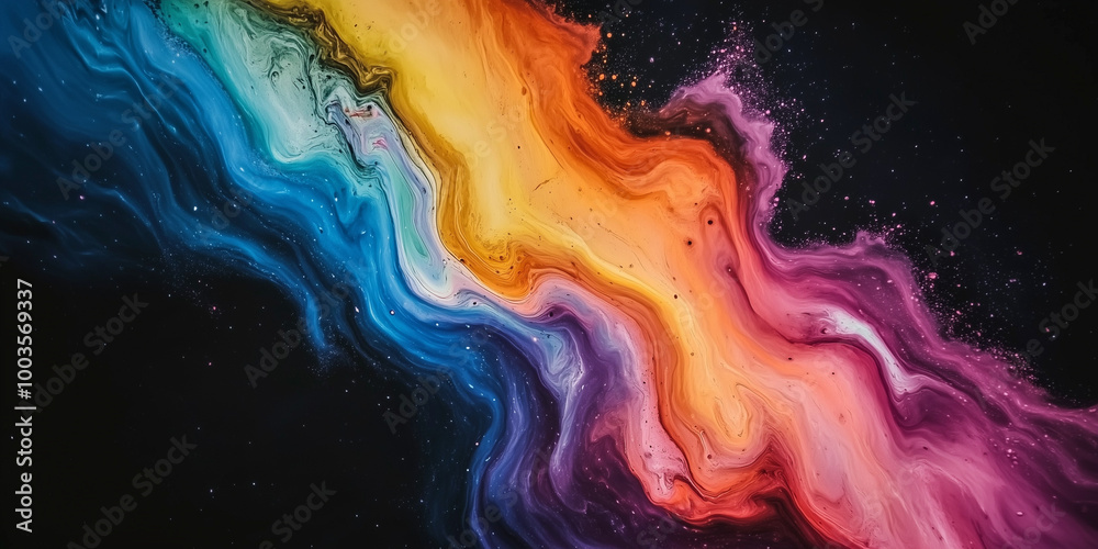 Beautiful abstract neon colors acrylic concept art splashed across a ...
