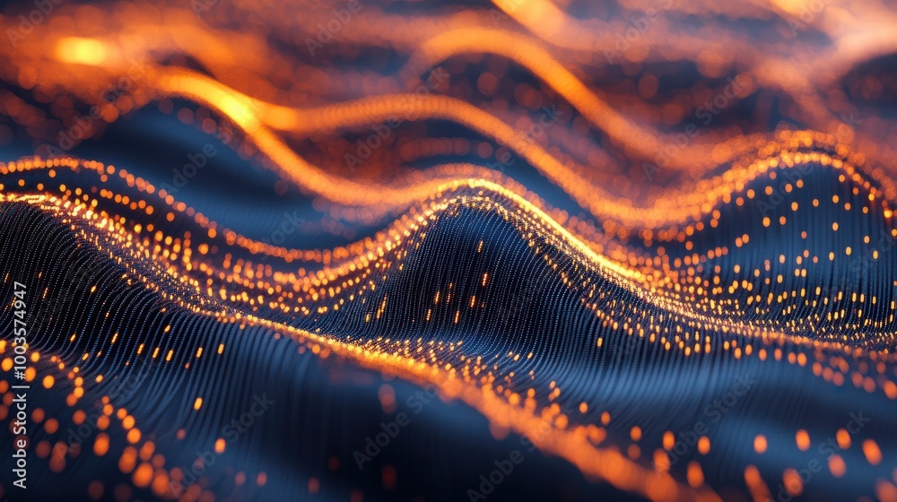 data of crypto waves 3d illustration of wavy lines in the information ...