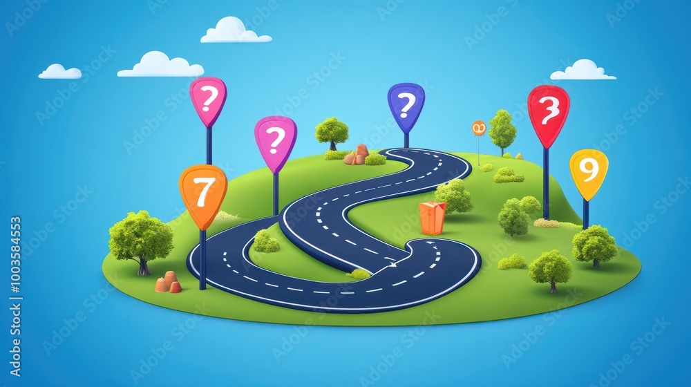 Infographic banner presentation. 7 steps business road map template ...