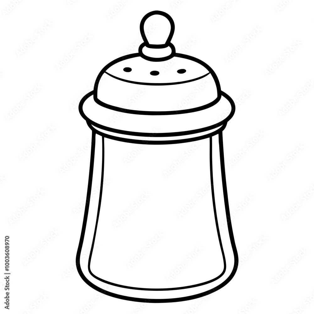 Salt Shaker Illustration: A simple yet detailed outline illustration of ...