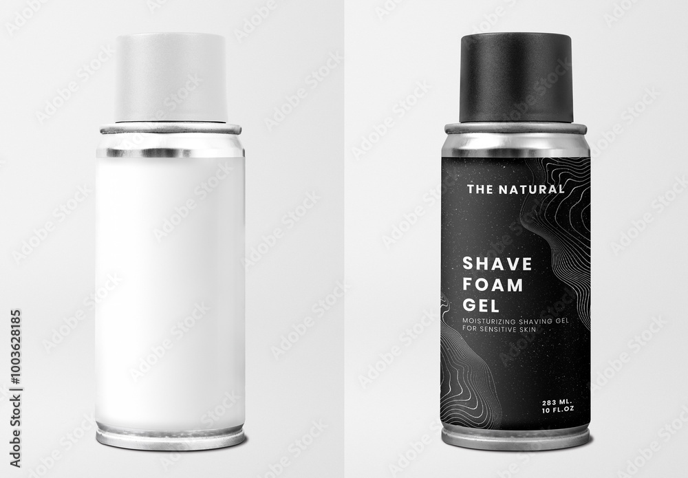 Branding Aerosol Spray Shave Foam Bottle Mockup Stock Template | Adobe ...