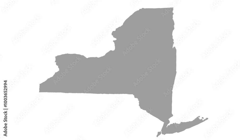 New york gray map. solid map of New York, blank Map, empty map of new ...