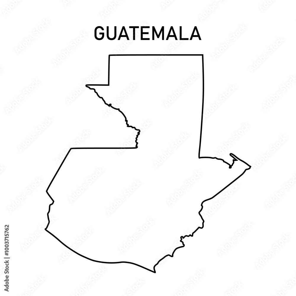 Simple outline map of Guatemala. map vector Stock Vector | Adobe Stock