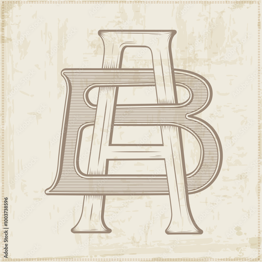 AB, BA, monogram AB , Logo AB, Monogram vintages , Interlocking ...