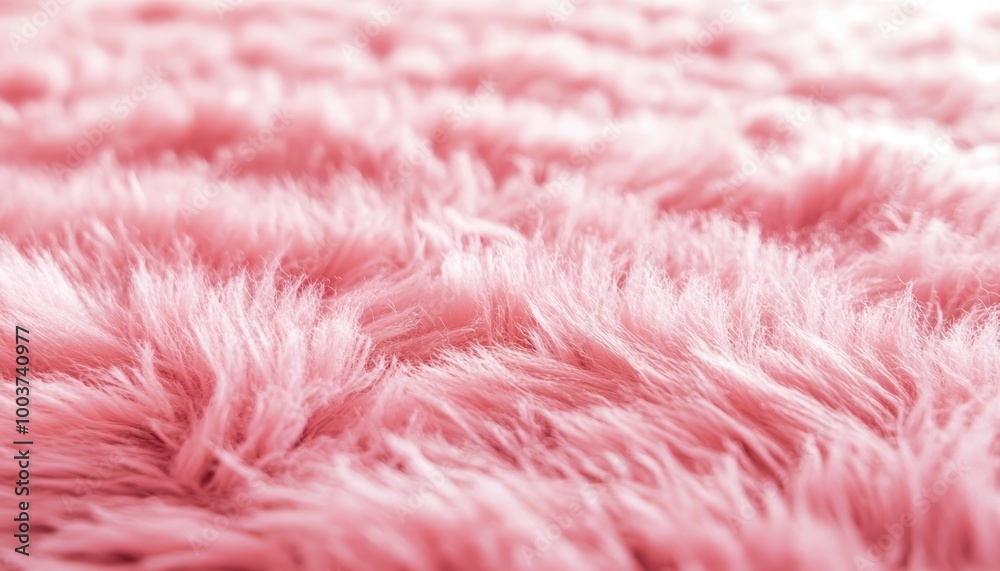 Soft and fluffy pink faux fur texture close-up with smooth wavy ...