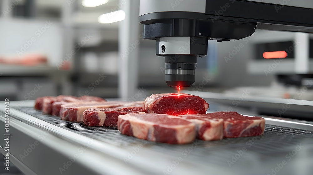 Futuristic robots equipped with ultrasonic sensors detecting internal ...