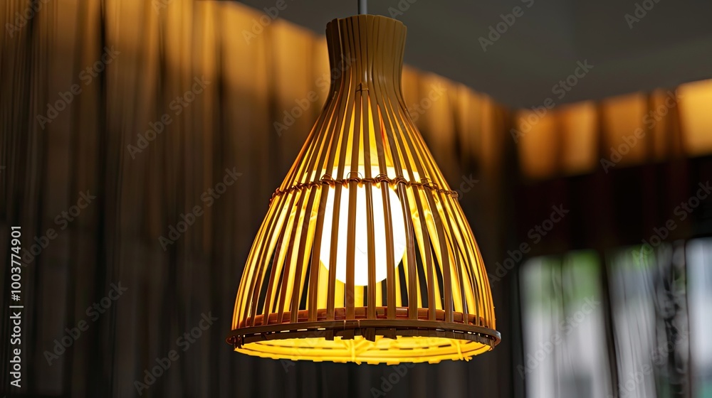 Decorative the bamboo ceiling lamp with clipping path Hanging Yellow ...