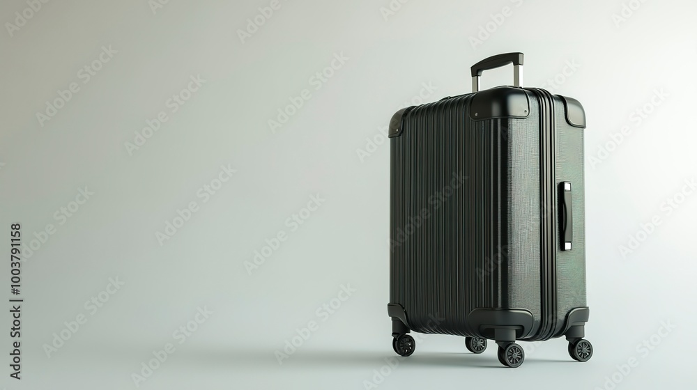 Black Suitcase With Wheels. A black suitcase with wheels stands on a ...