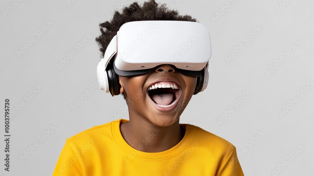 Virtual Reality Fun: A joyful Black child experiences the wonder of VR ...